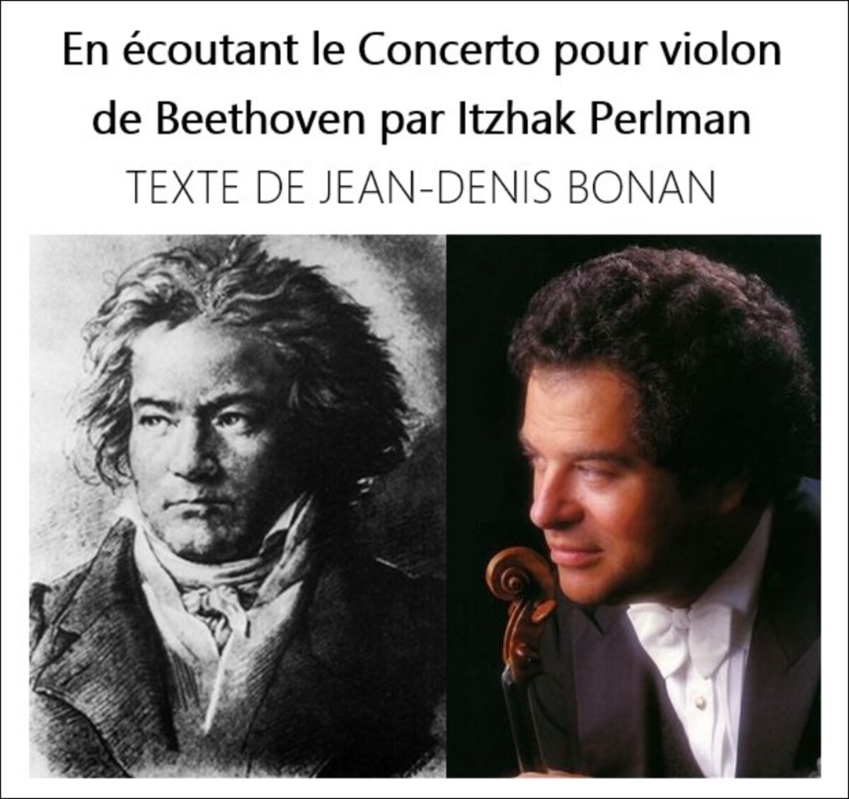 Il y a 40 ans : le Concerto pour violon de Beethoven par Perlman et ...