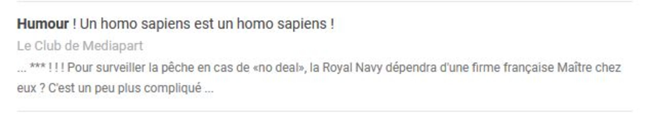 Humour ! Un homo sapiens est un homo sapiens ! | Le Club