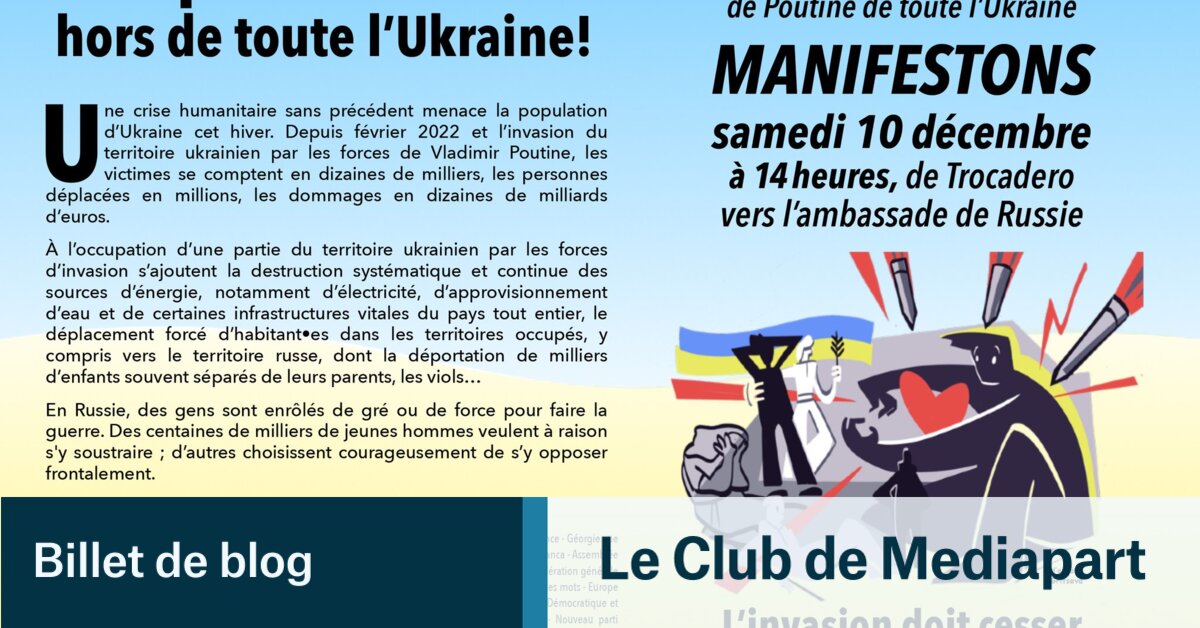 Manifestons le 10 décembre contre la guerre de Poutine | Le Club