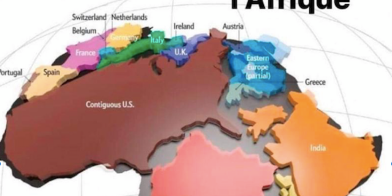 La vraie taille de l'Afrique...-Carte | Le Club de Mediapart